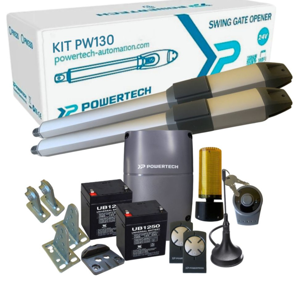 24V Dual Swing Gate Opener with Wi-Fi Powertech-PW130|Carisol[Jamaica]