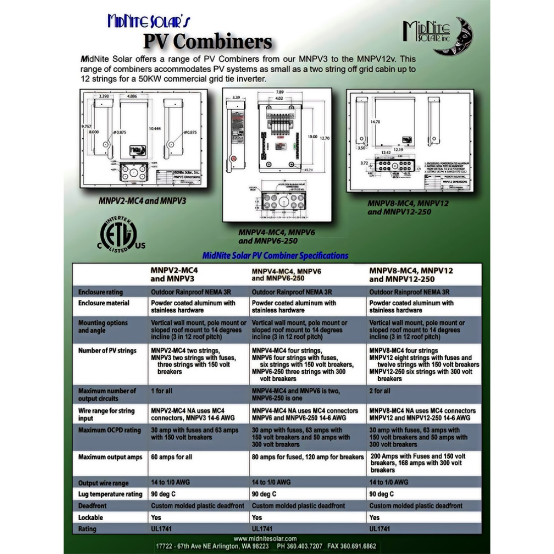 PV12 Combiner Box Midnite Solar-MNPV12 | Carisol [Jamaica]
