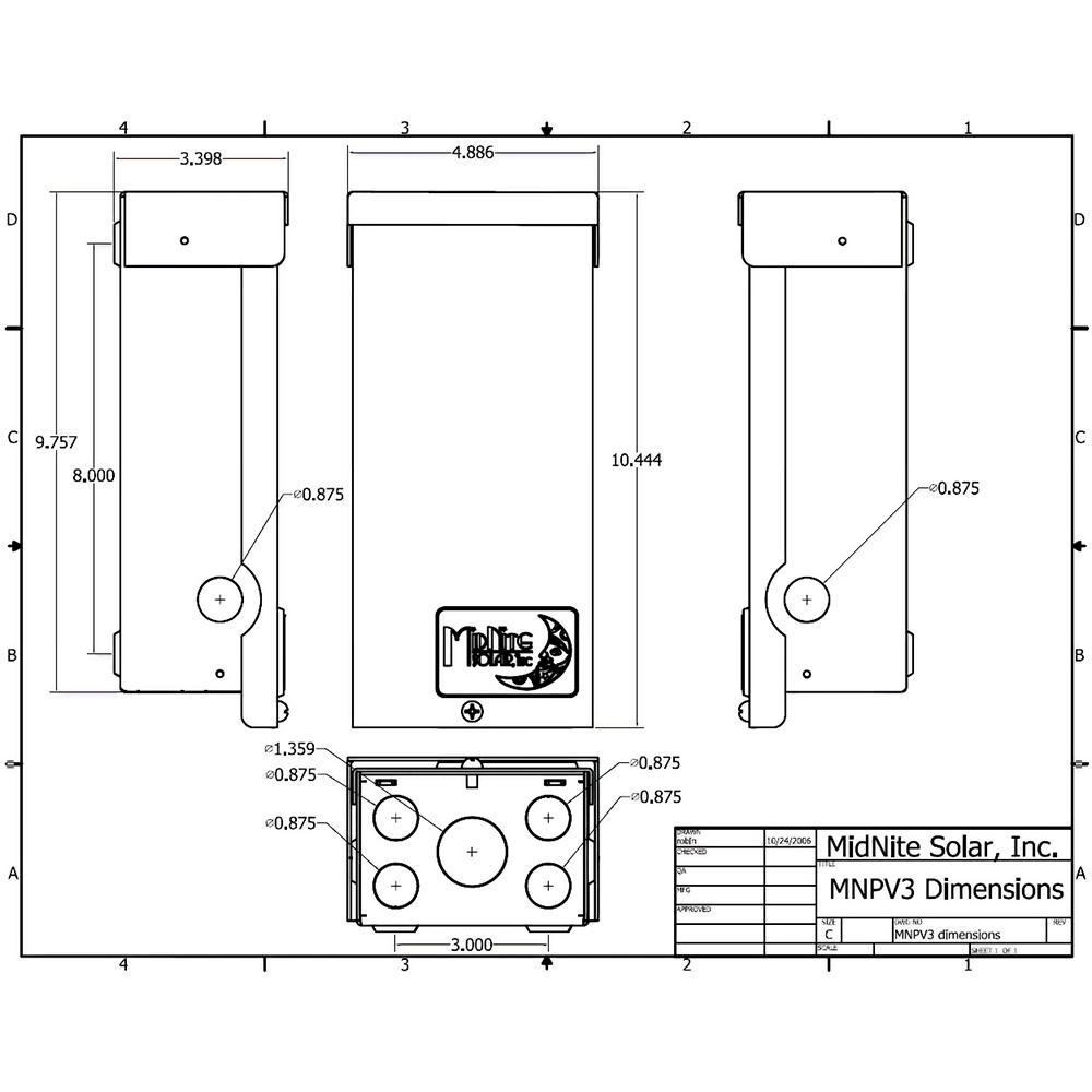 PV3 Combiner Box Midnite Solar-MNPV3 | Carisol [Jamaica]