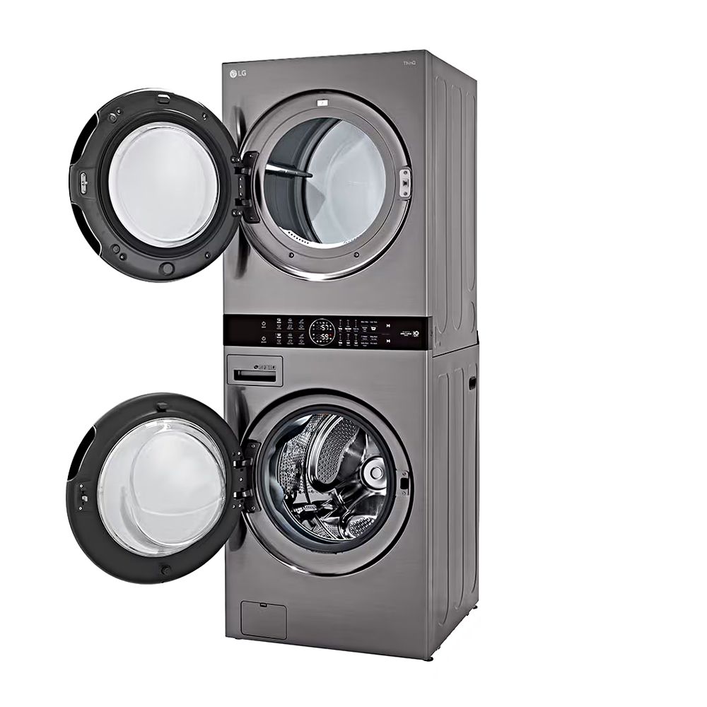 4.5 cu. ft Single Unit Front Load Washer and Dryer LG-WKE100HWA-WHT ...