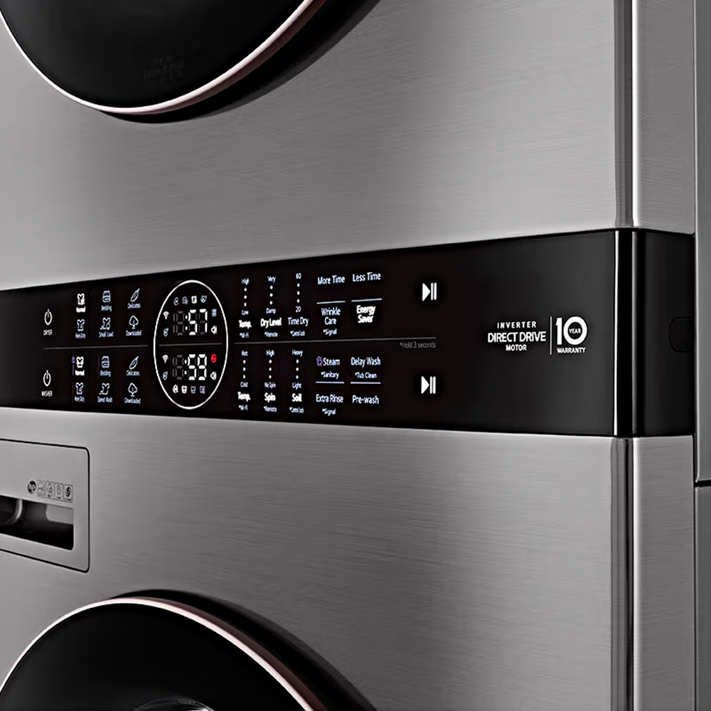 4.5 cu. ft Single Unit Front Load Washer and Dryer LG-WKE100HWA-WHT ...
