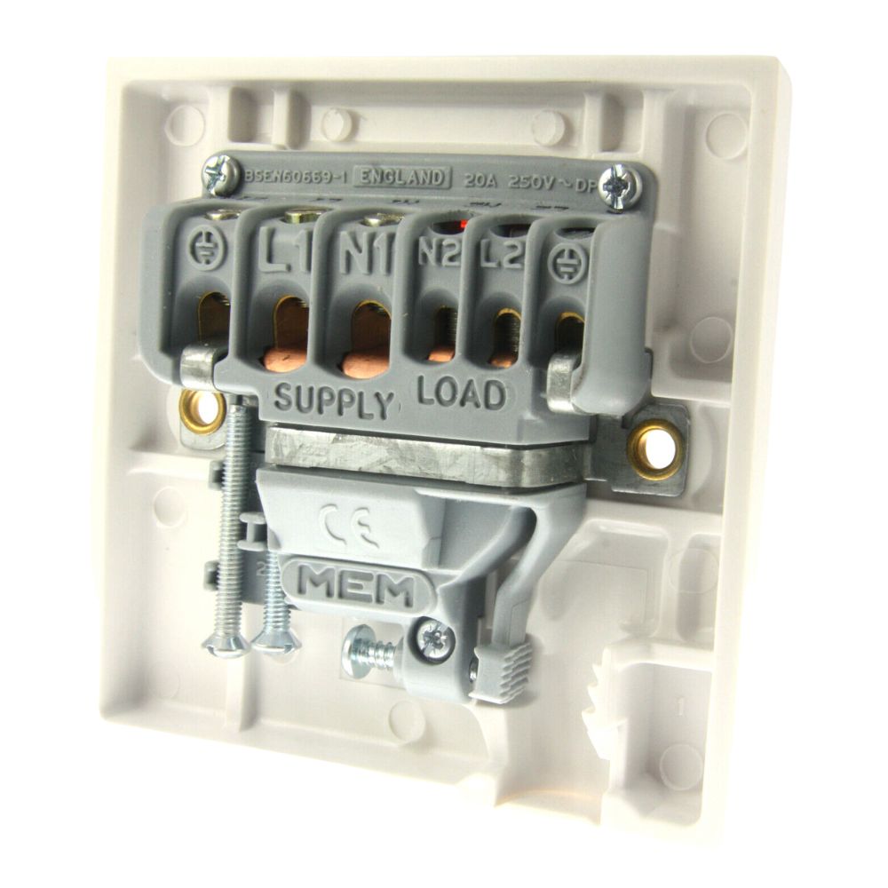 20 Amp Pilot Light Switch Carisol-Electrical Raise Mount White PLS ...