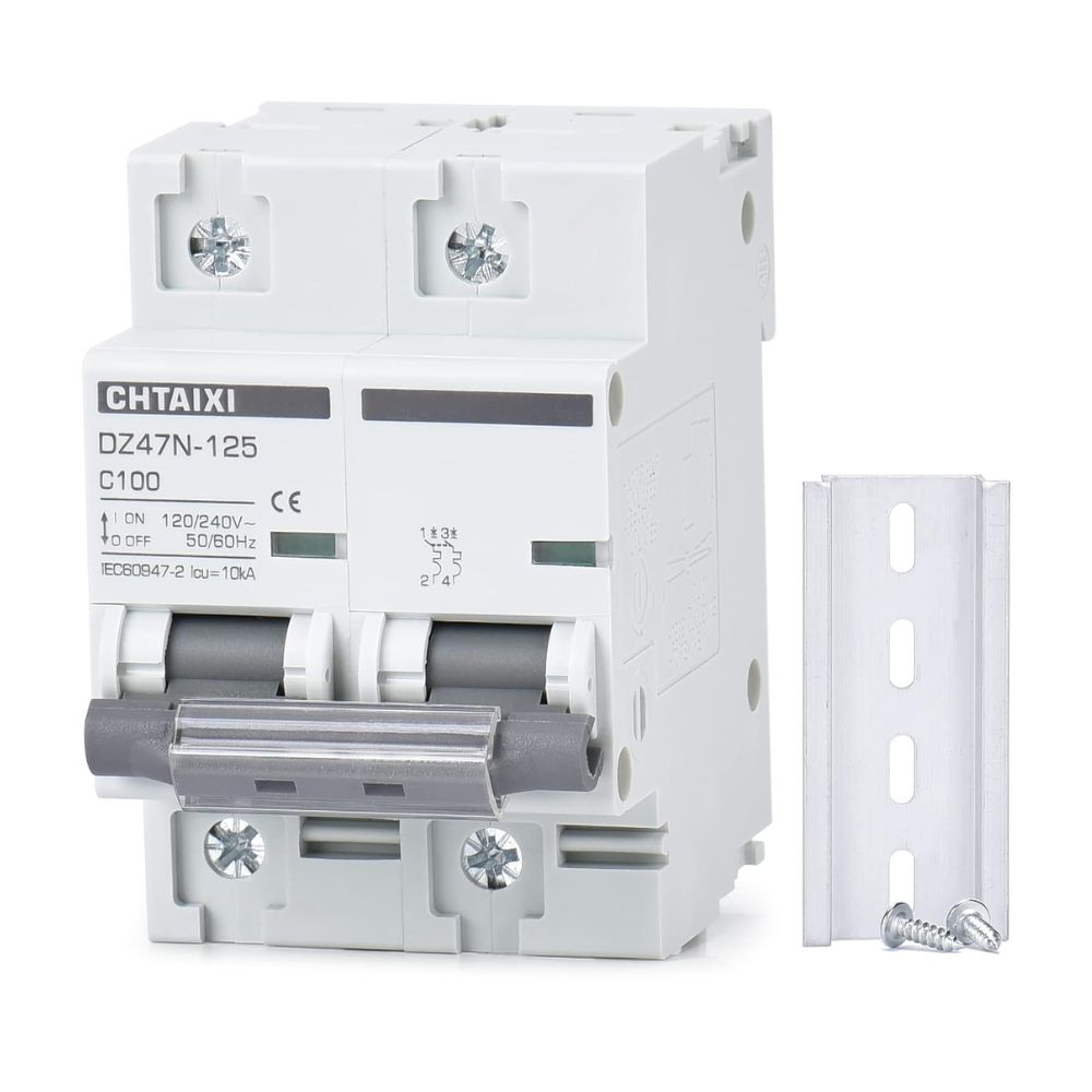 2 Pole DIN Rail Mount Circuit Breaker Chtaixi-DZ47N-100|Carisol[Jamaica]